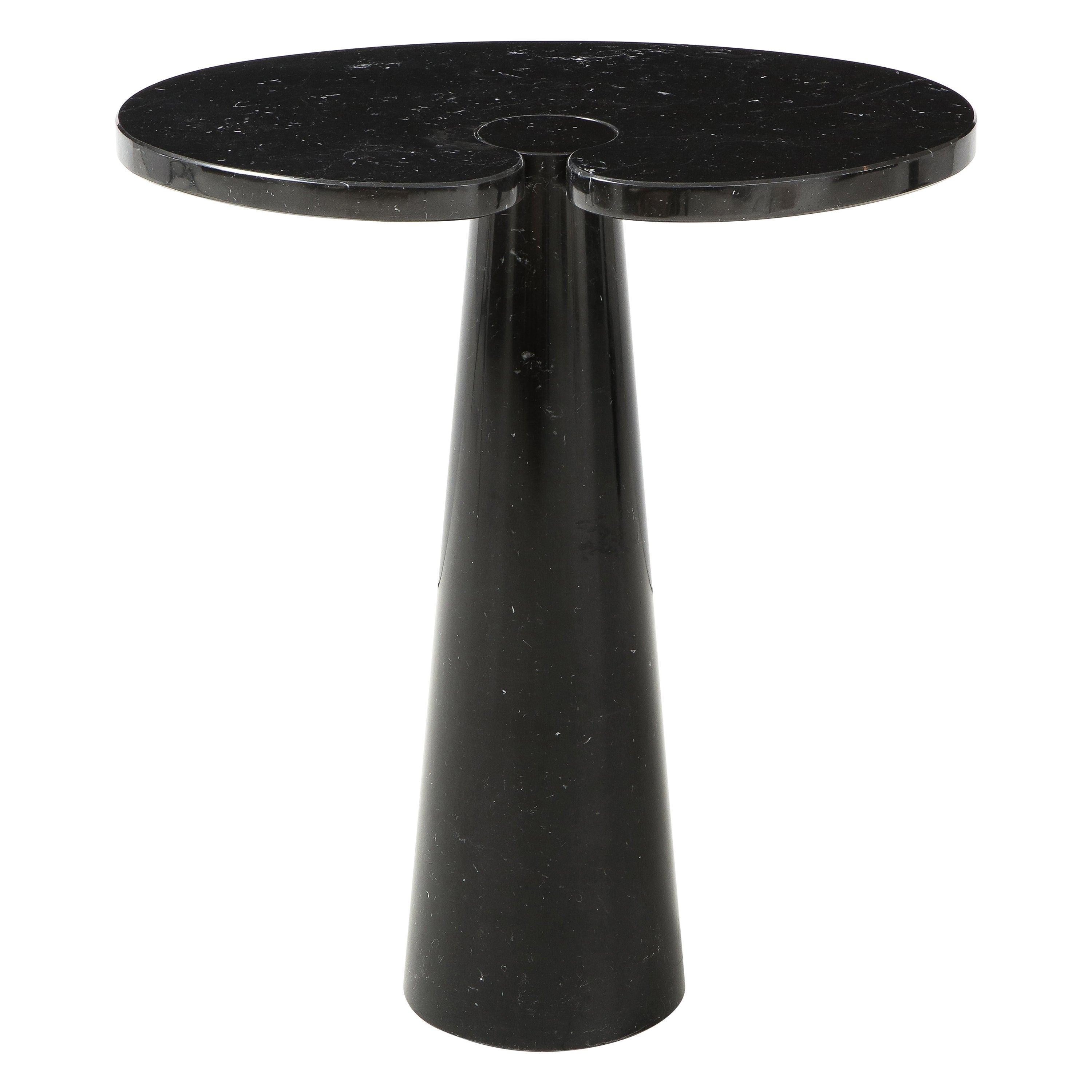 Black and white marble side table by Angelo Mangiarotti at 1stDibs