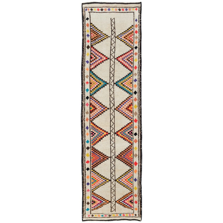 Mid-20th Century Handmade Turkish Anatolian Runner For Sale at 1stDibs