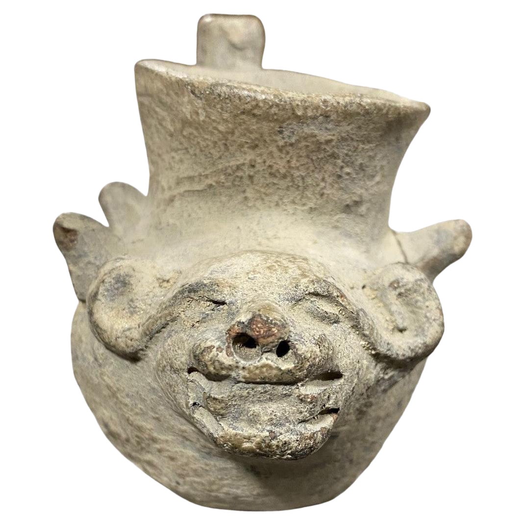Antique Peru Clay Pucara Bull Vessel Jug, 1930 For Sale at 1stDibs