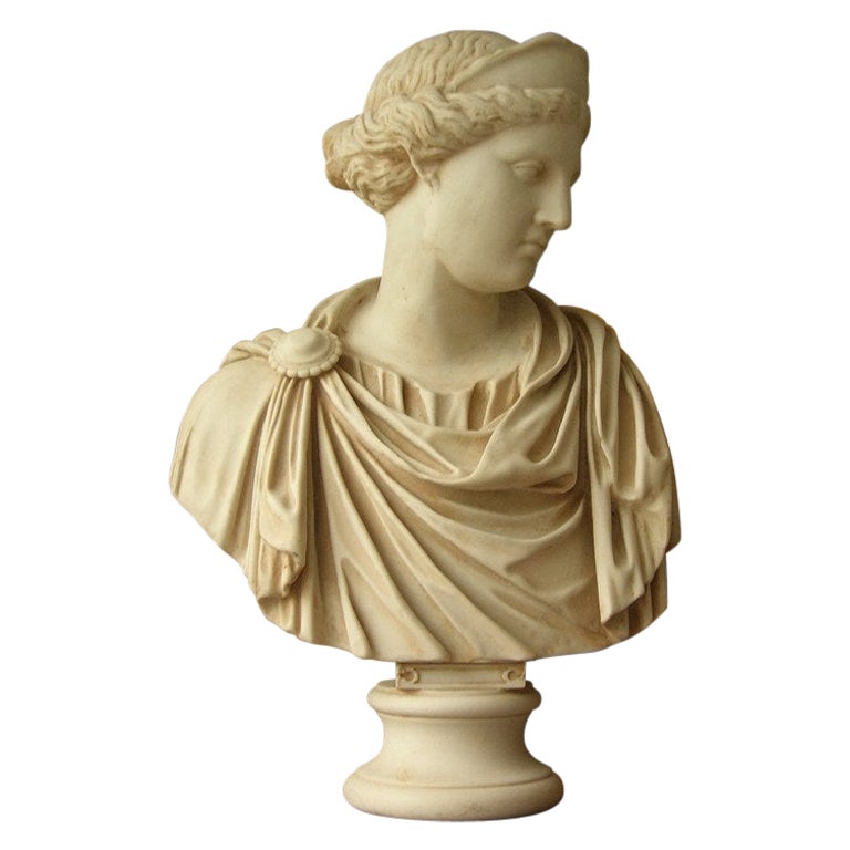 Pair of Midcentury Italian Gold Plaster Classic Roman Bust Sculptures ...