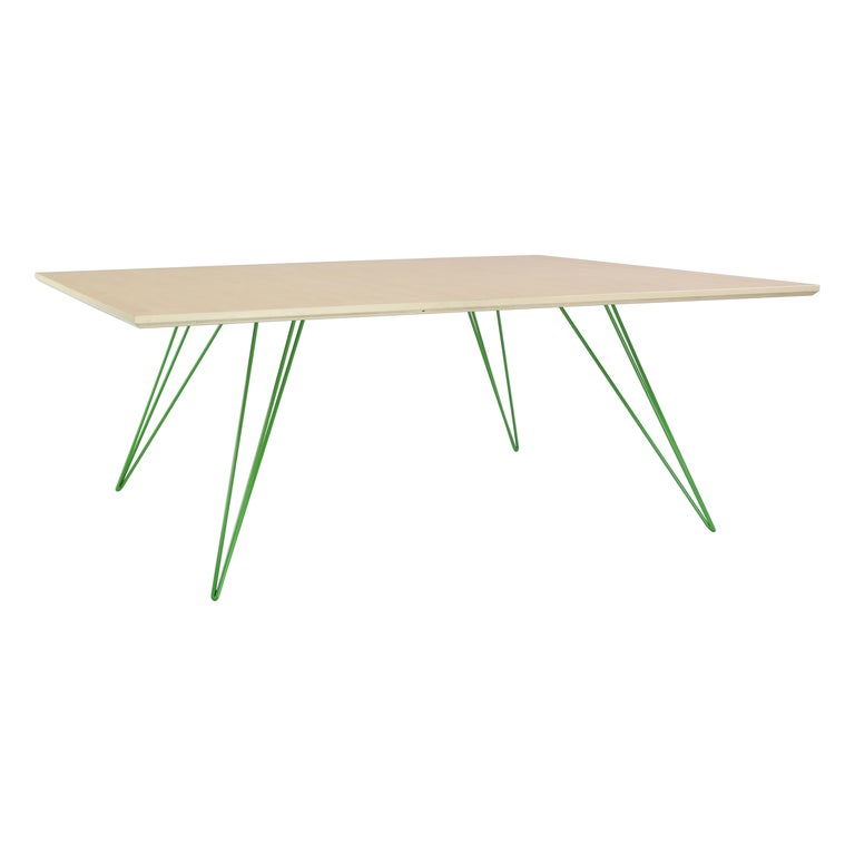 Williams Hairpin Coffee Table Rectangular Maple Green For Sale at 1stDibs
