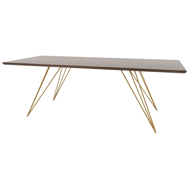 Williams Hairpin Coffee Table Rectangular Walnut Mustard For Sale at ...