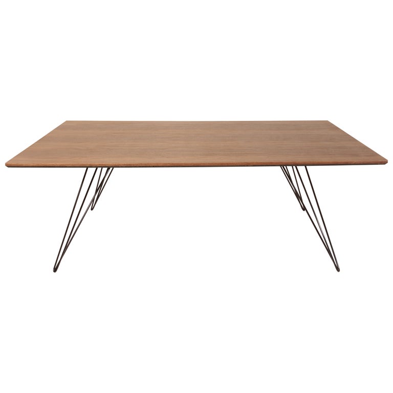 Williams Hairpin Coffee Table Rectangular Walnut Black For Sale at 1stDibs
