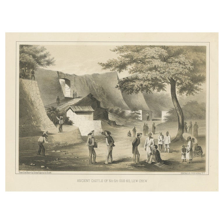 Old View of The Ancient Castle of Nagagusko, Ryukyu Islands, Japan ...
