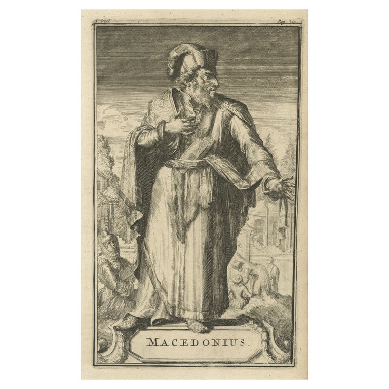Antique Print of Macedonius, a Greek Bishop of Constantinople, 1701 For ...