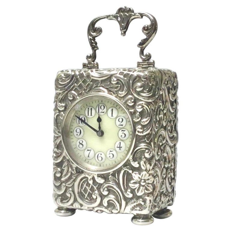 Antique Silver Carriage Clock at 1stDibs