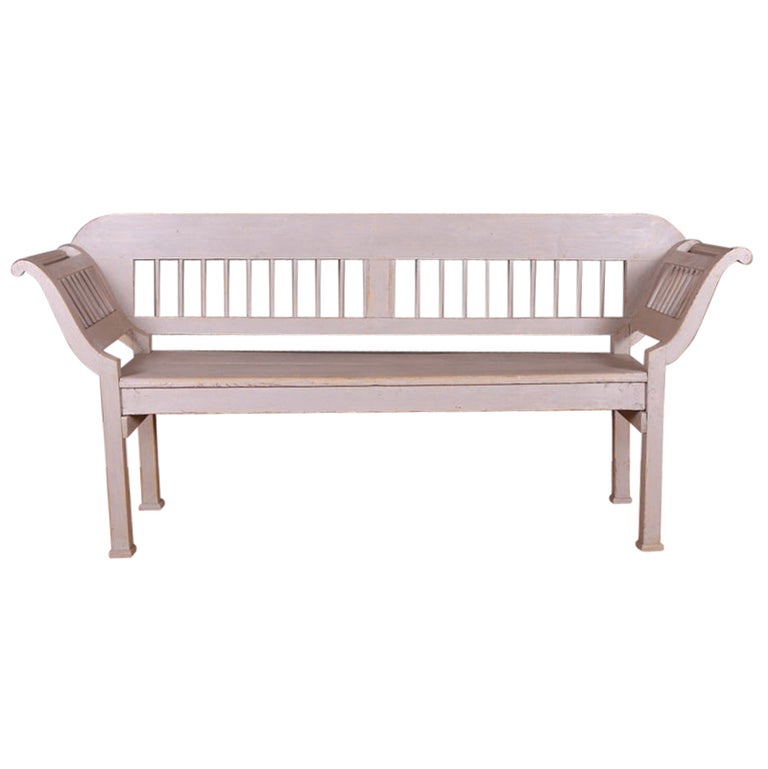 Painted Austrian Settle Bench For Sale at 1stDibs