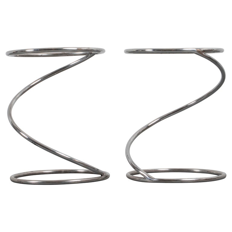 Modern Spring Side Table Bases, Pair For Sale at 1stDibs