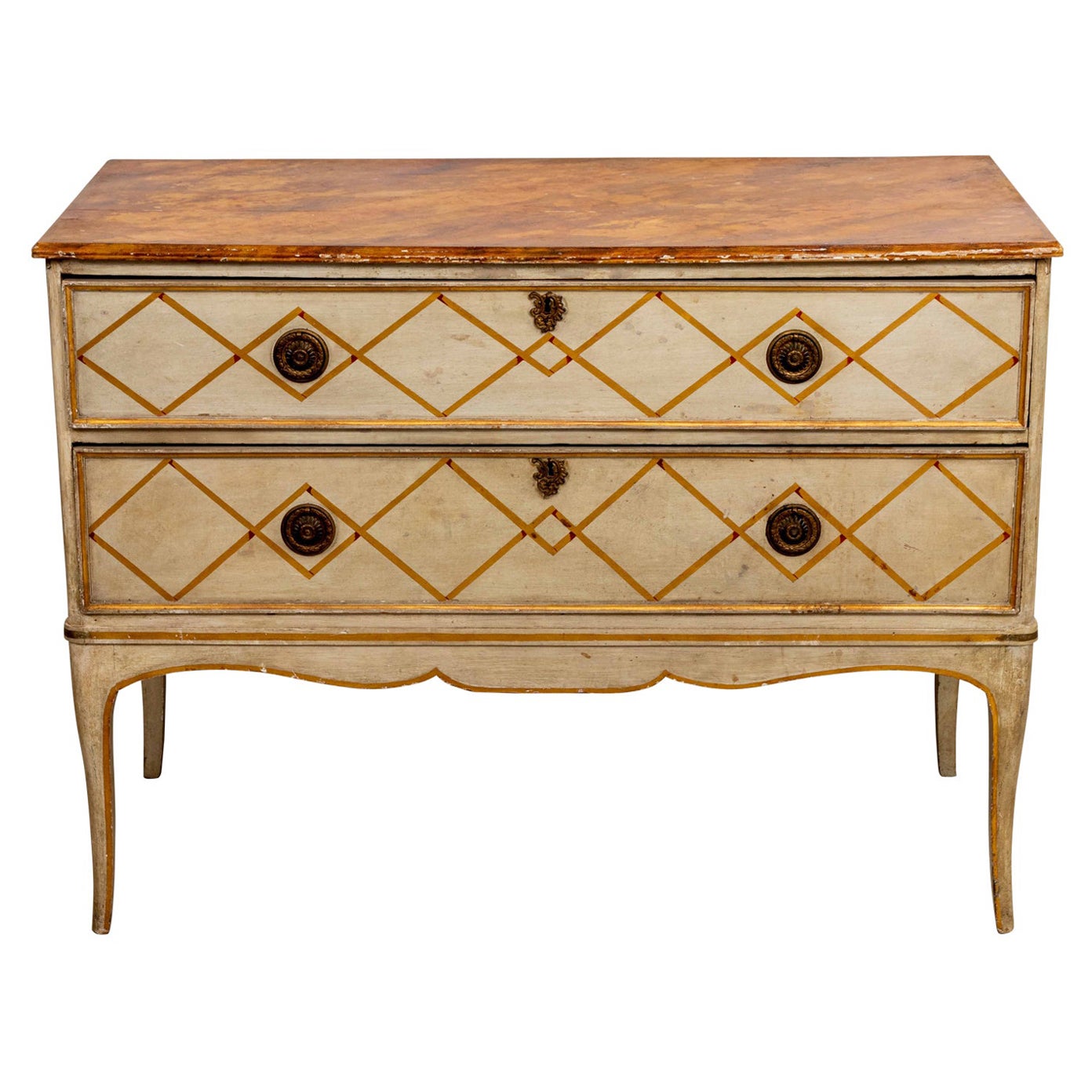 Antique Italian Hand Painted Neo Classical Style Commode For Sale at ...
