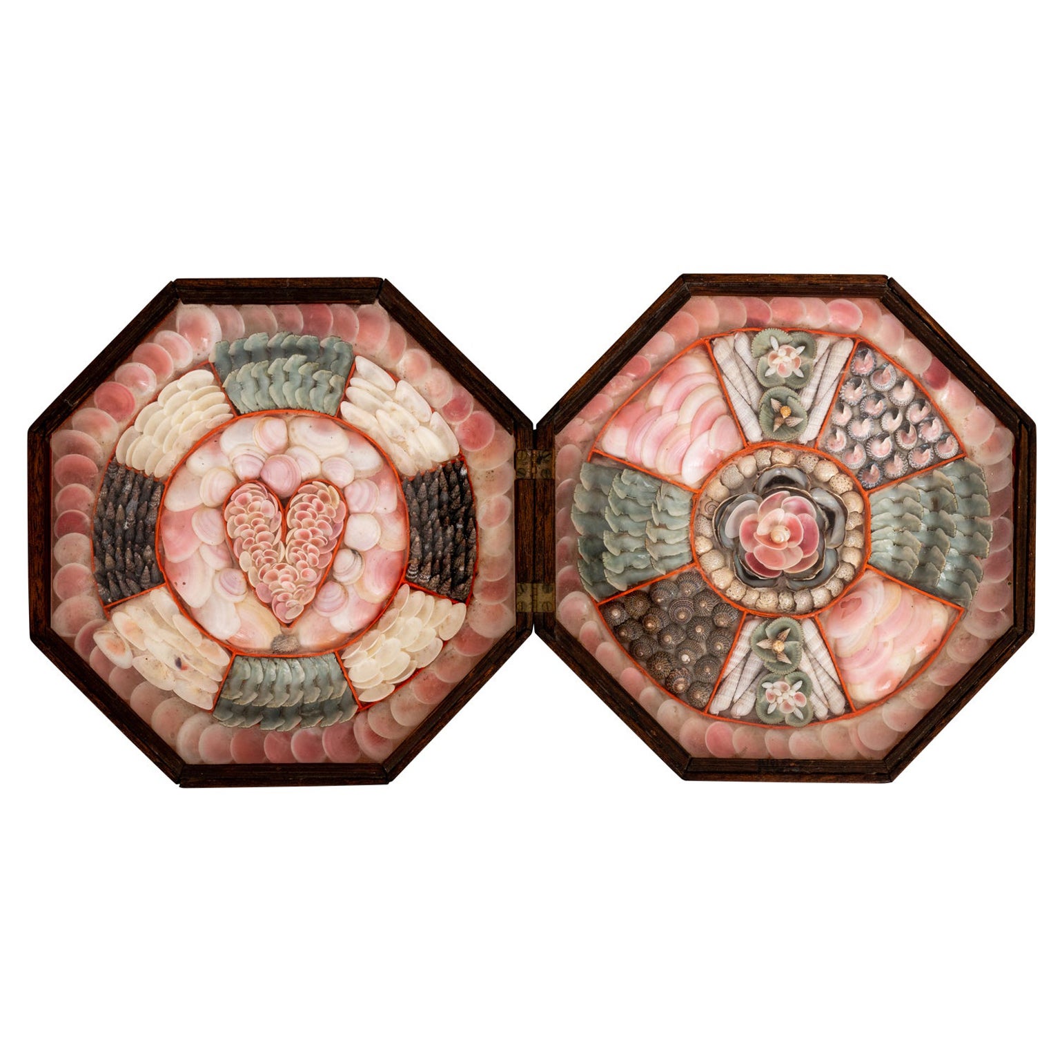 19th Century Double Octagonal Sailor's Valentine For Sale at 1stDibs