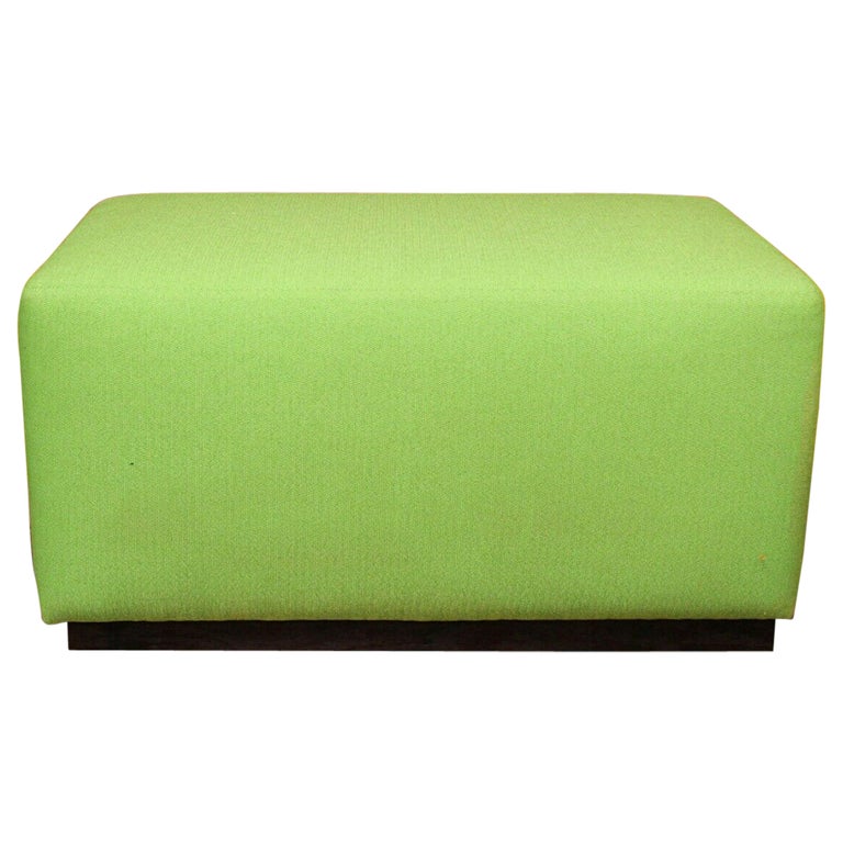 Contemporary Modern Custom Made Green Upholstered Ottoman For Sale at ...