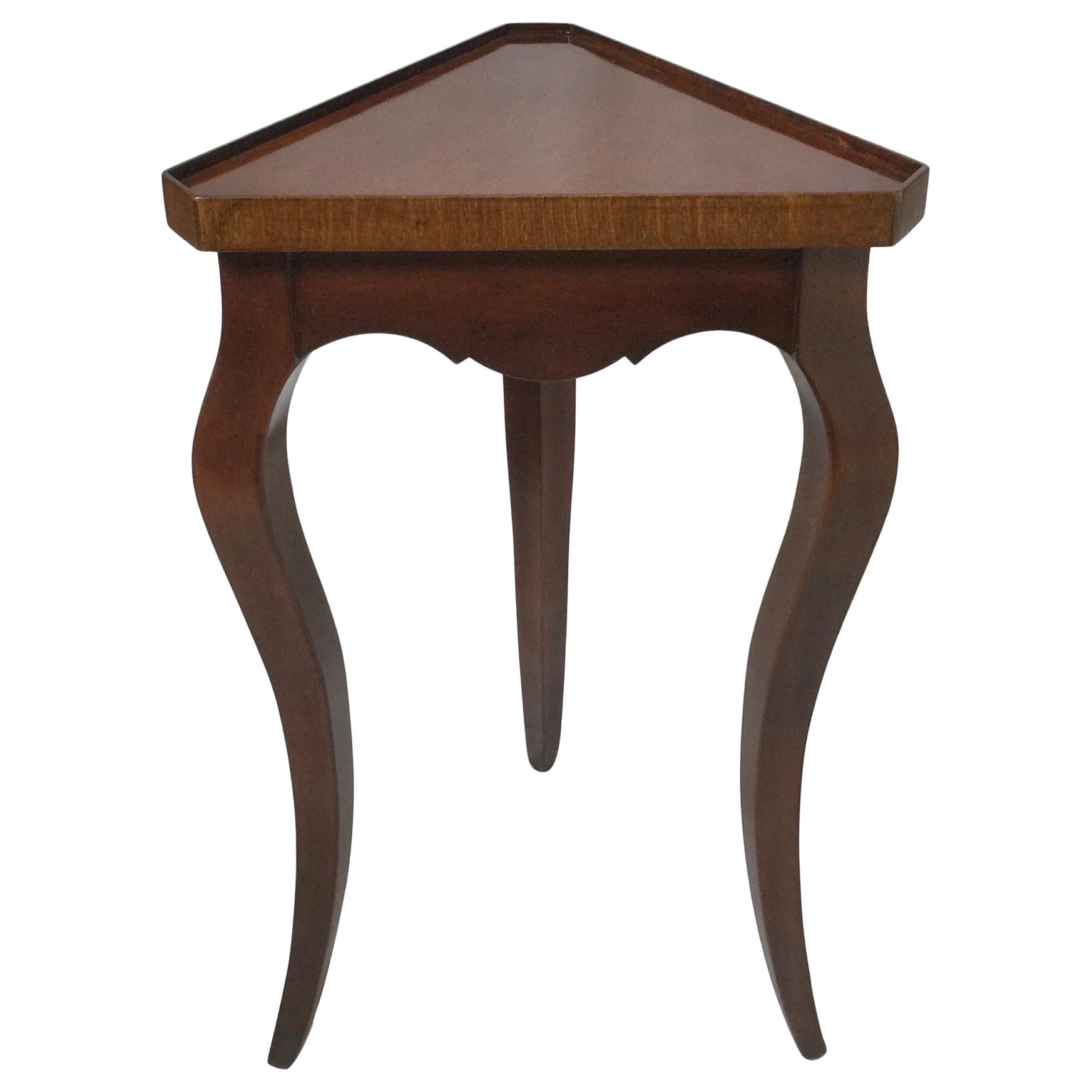 Triangular Danish Two-Tiered Side Table for Selig at 1stDibs