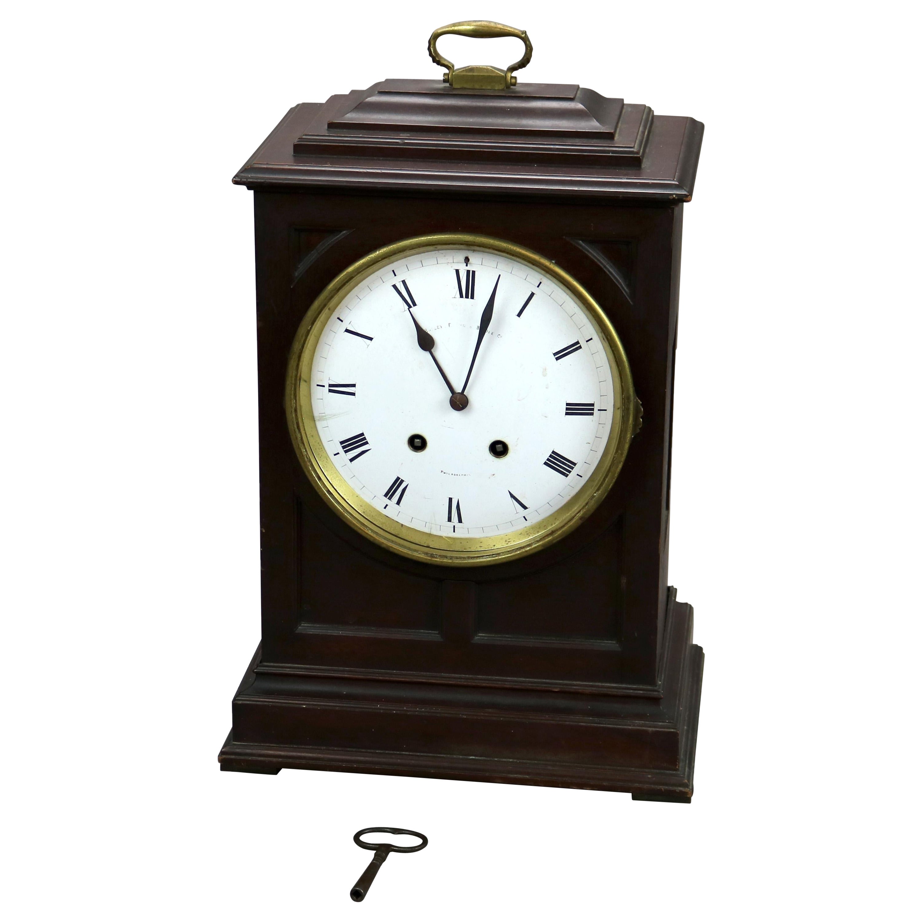 Antique French Bailey, Banks, and Biddle, Phila Mahogany Bracket Clock ...