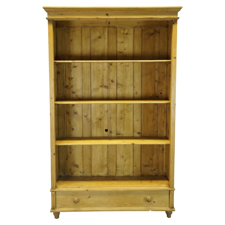 Louis Philippe Reclaimed Country Pine Farmhouse Bookcase Four Shelf ...