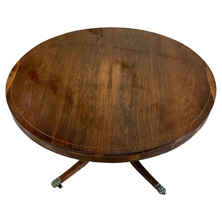 Fine Quality Antique Regency Rosewood Circular Centre Table For Sale at ...