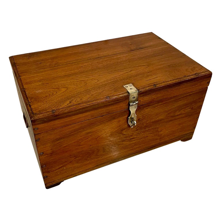 Antique Quality Hardwood Campaign Box at 1stDibs