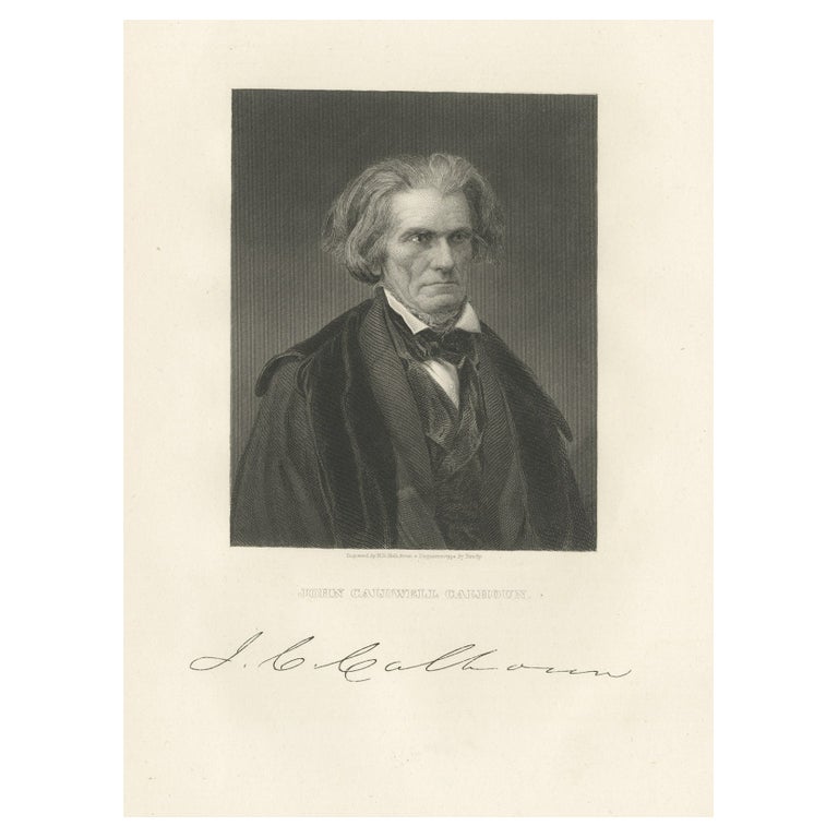 Old Portrait of John C. Calhoun, 7th Vice President of the United ...
