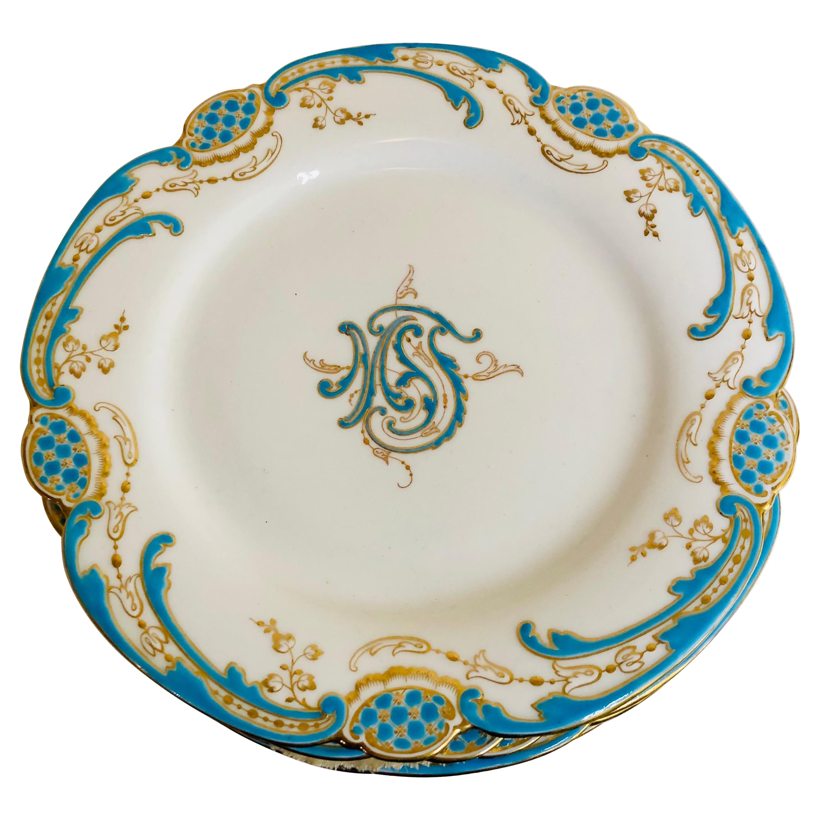 Set of Eight Floral Minton Plates, 1950s at 1stDibs