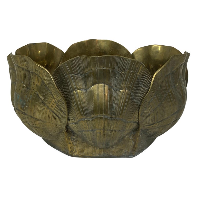 Large Brass Sea Shell Planter For Sale at 1stDibs