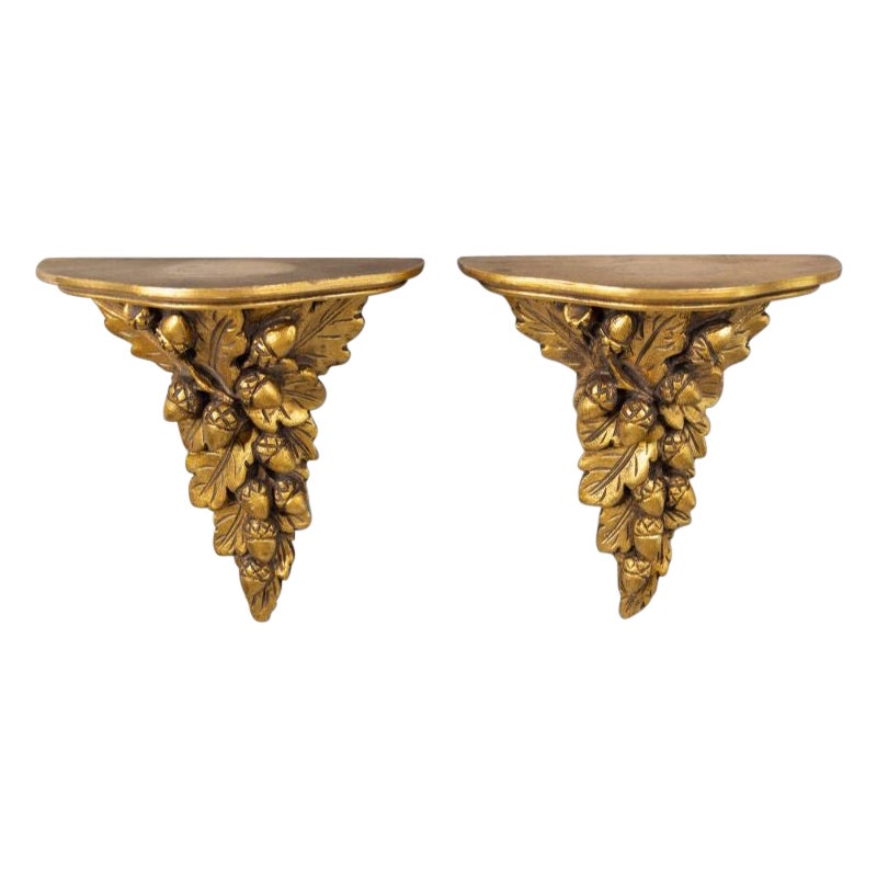 20th Century Italian Neoclassical Style Giltwood Wall Brackets or ...