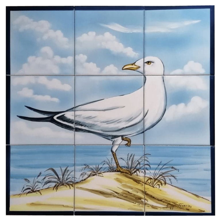 Seagull Tile Mural in Pure Clay and Fine Ceramic, Portuguese Tiles For ...