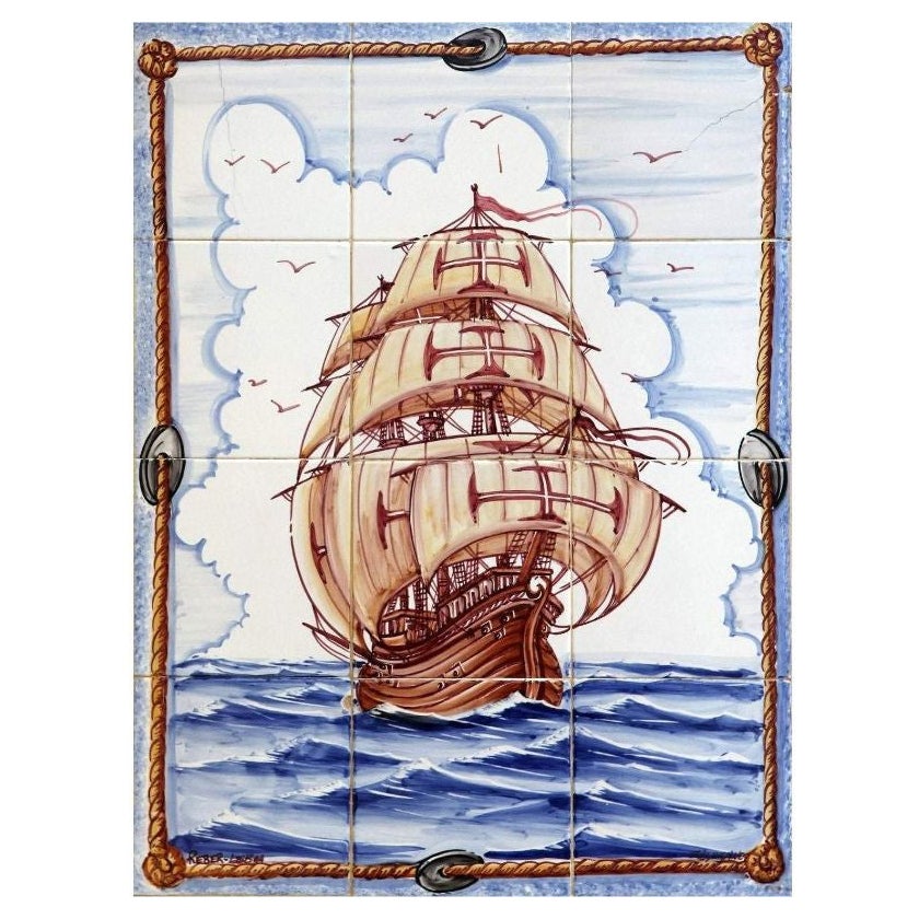 Angel Tile Mural in Pure Clay and Fine Ceramic For Sale at 1stDibs