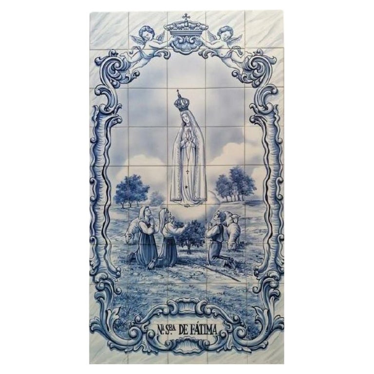 Our Lady of Fatima Tile Mural in Pure Clay and Fine Ceramic For Sale at ...