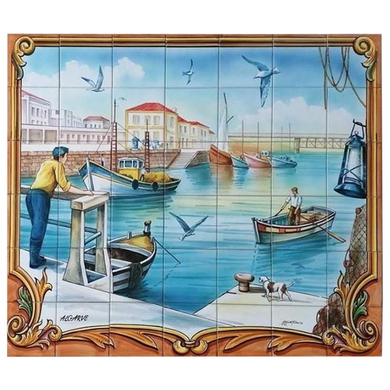 Azulejos Portuguese Hand Painted Tile Mural "Raspberries" Signed by ...