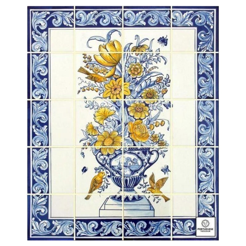 Home Décor Tile Unique Very Rare Genuine Vintage Portuguese Tiles Panel ...