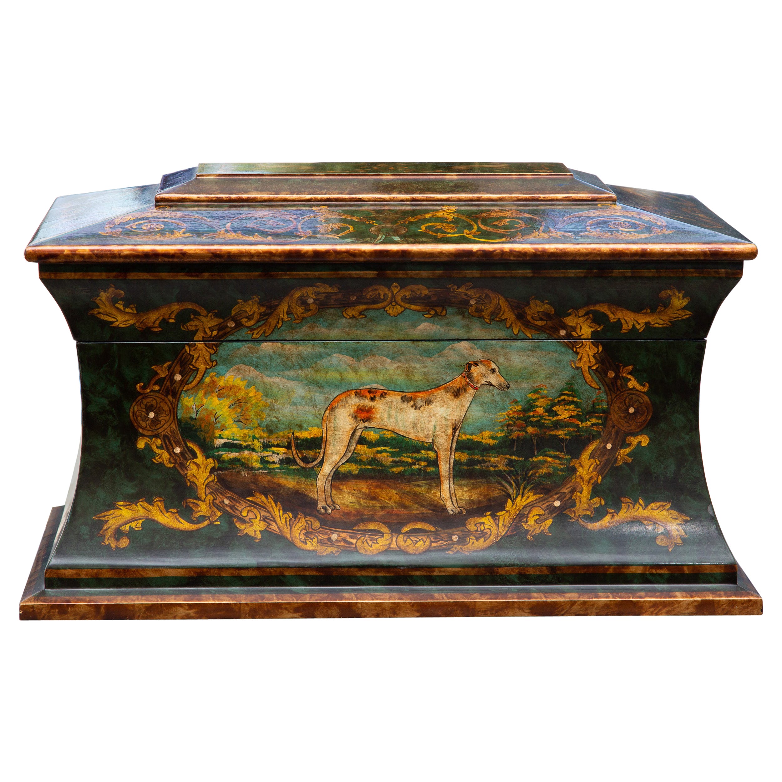 Vintage Hand Painted Colorful Indian Wooden Box with Lid at 1stDibs