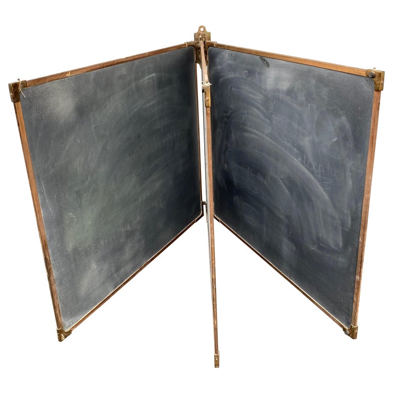 Set of Industrial Antique Slate and Bronze Fold-Out Chalkboards at 1stDibs