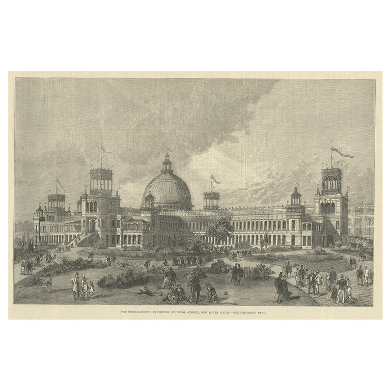 Old Print of the International Exhibition Building in Sydney, Australia ...