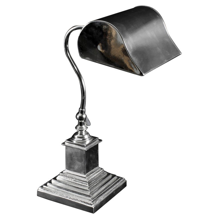 Antique Silver Plated Bankers Lamp Desk Lamp 1920s at 1stDibs
