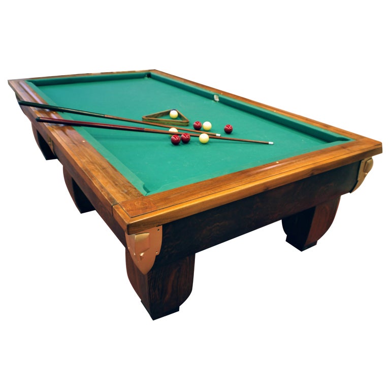 1920s Italian Billiard Table in Walnut Wood For Sale at 1stDibs