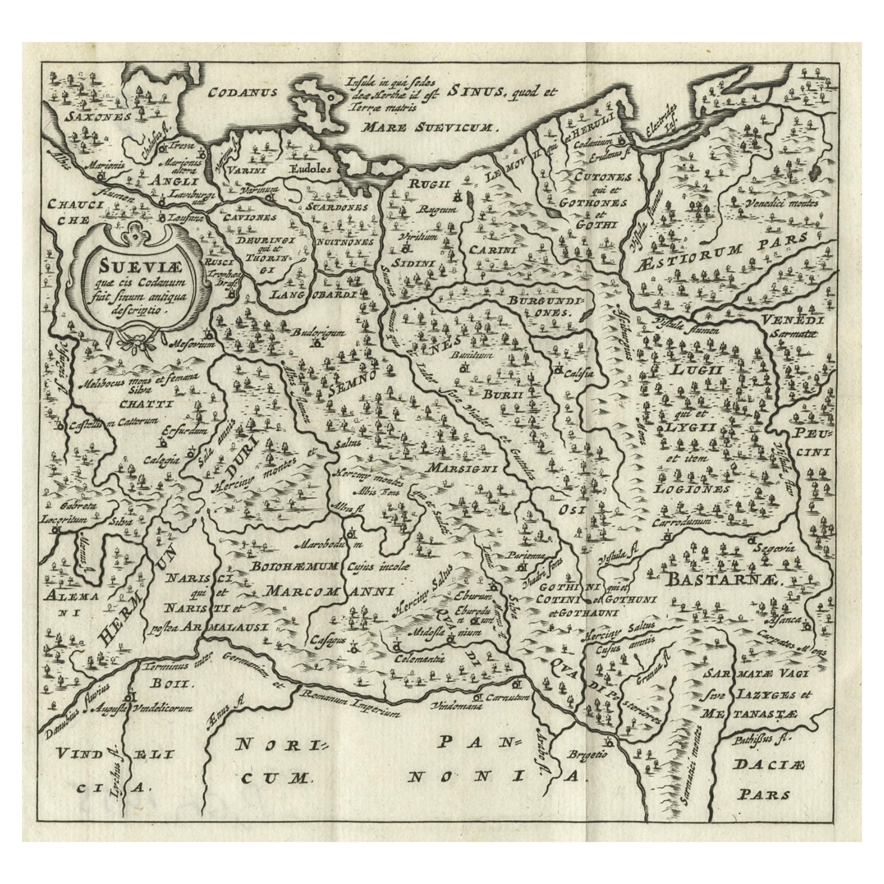 Miniature Map of Swabia, a Medieval Duchy in South-West Germany and ...