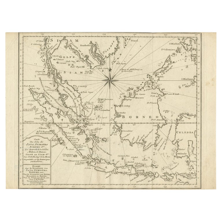 Original Map of the East Indies Including Sumatra, Java, Borneo and ...