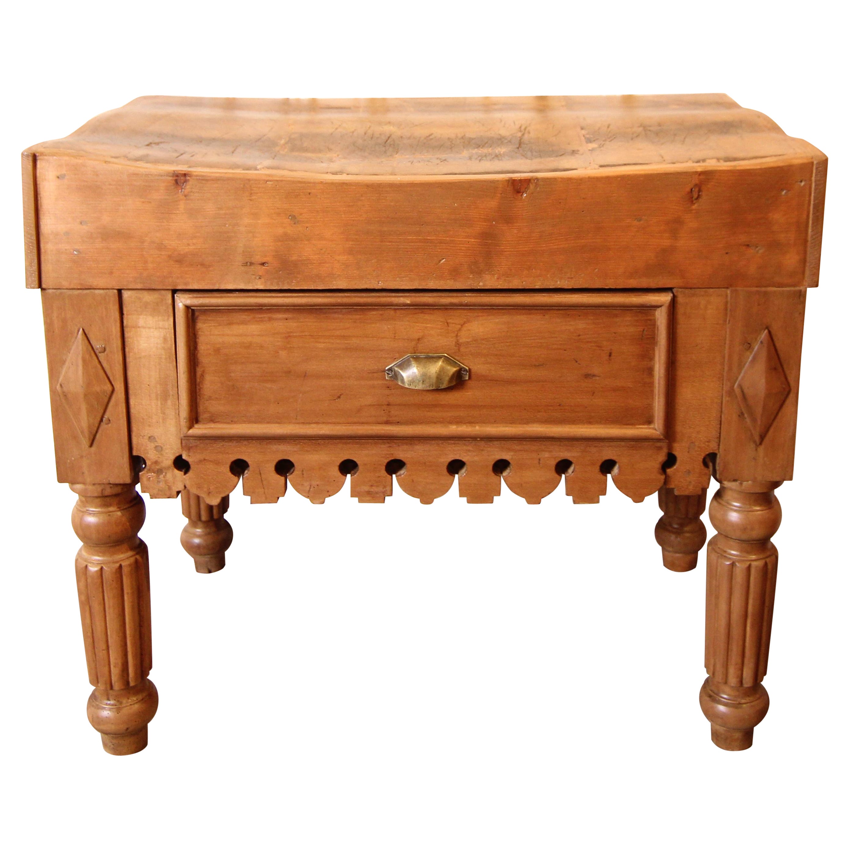 Antique Chinese Wooden Block / Chopping Block, Hand-Carved, c. 1900 For ...