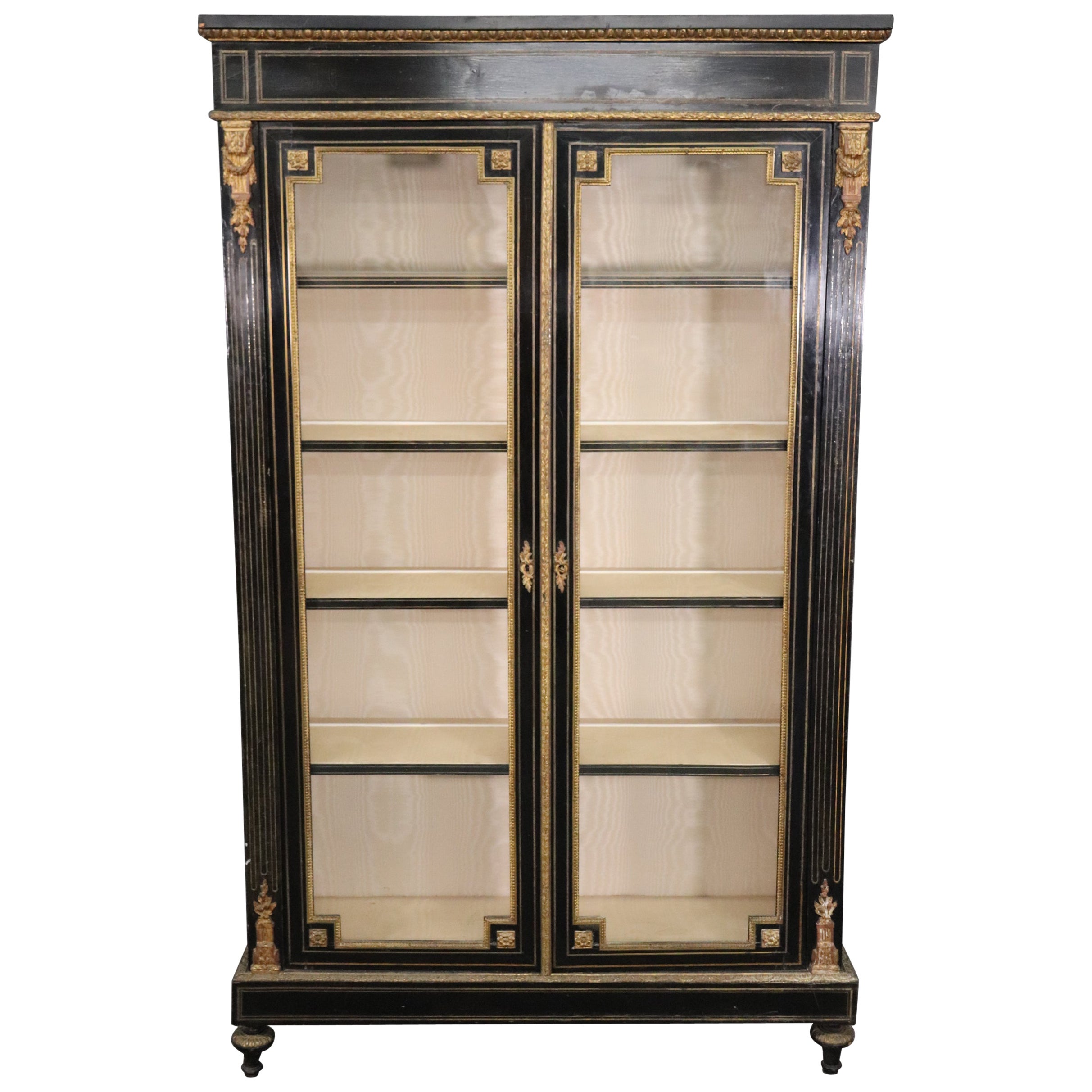 Marble Top Bronze Mounted Bookcase, French, circa 1920 with Greek Key ...