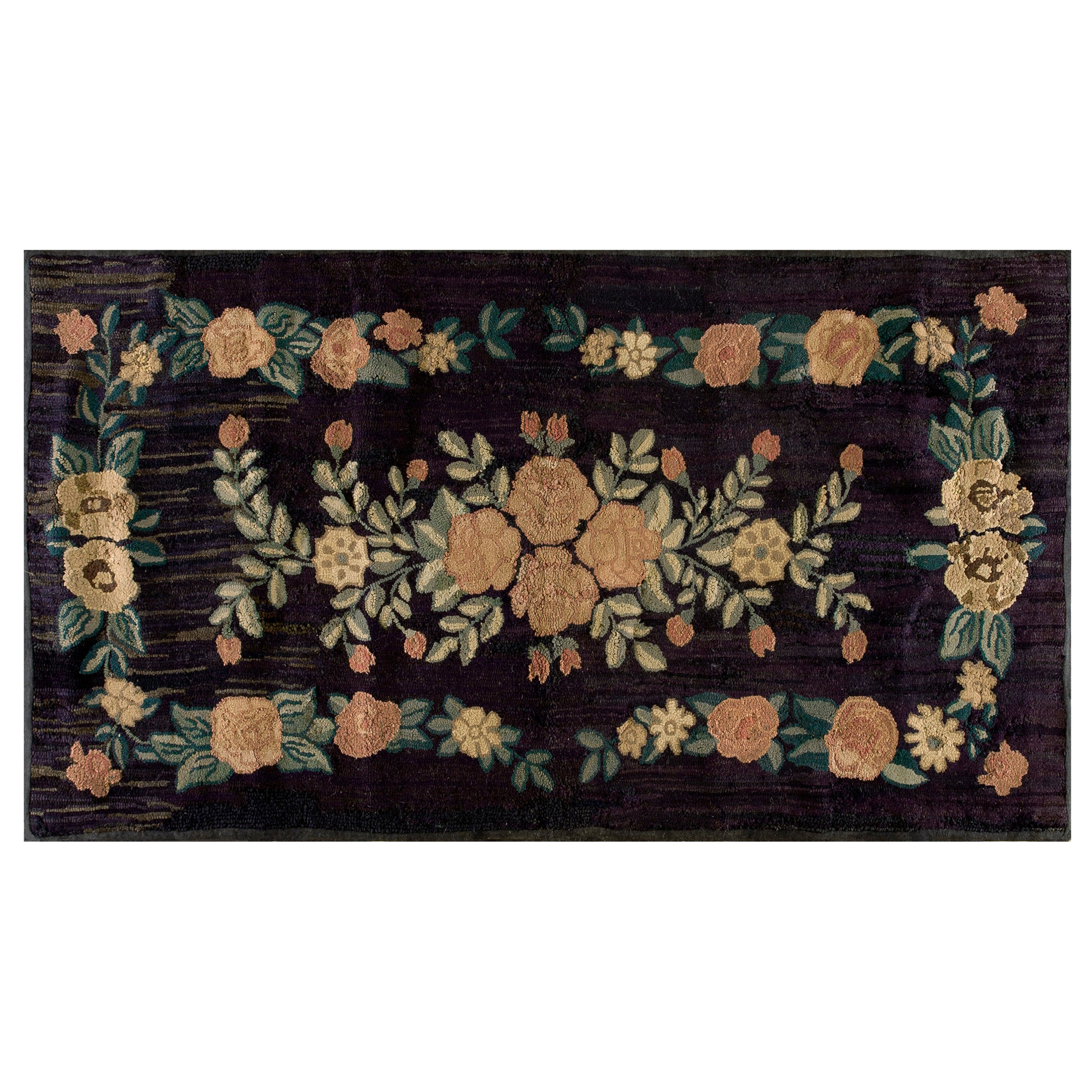 Early 20th Century American Hooked Rug ( 5' 9'' x 6' - 175 x 182 cm ...