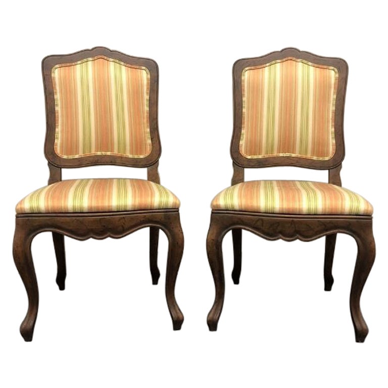 BAKER French Country Style Dining Side Chairs - Pair For Sale at 1stDibs