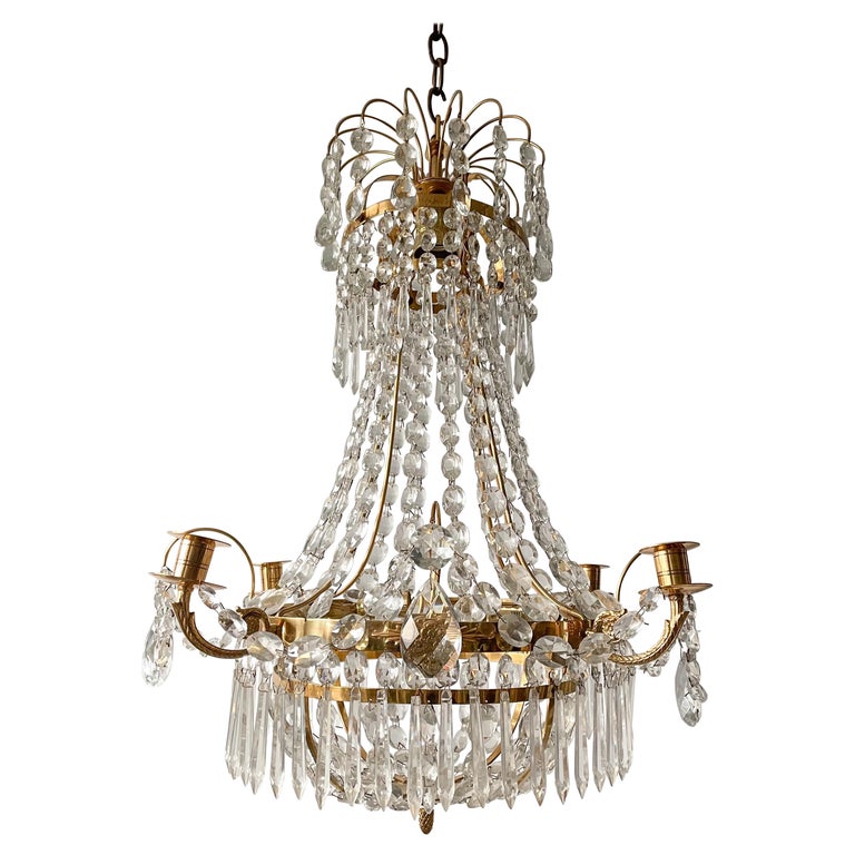 Swedish Gustavian Crystal Chandelier at 1stDibs | gustavian chandelier