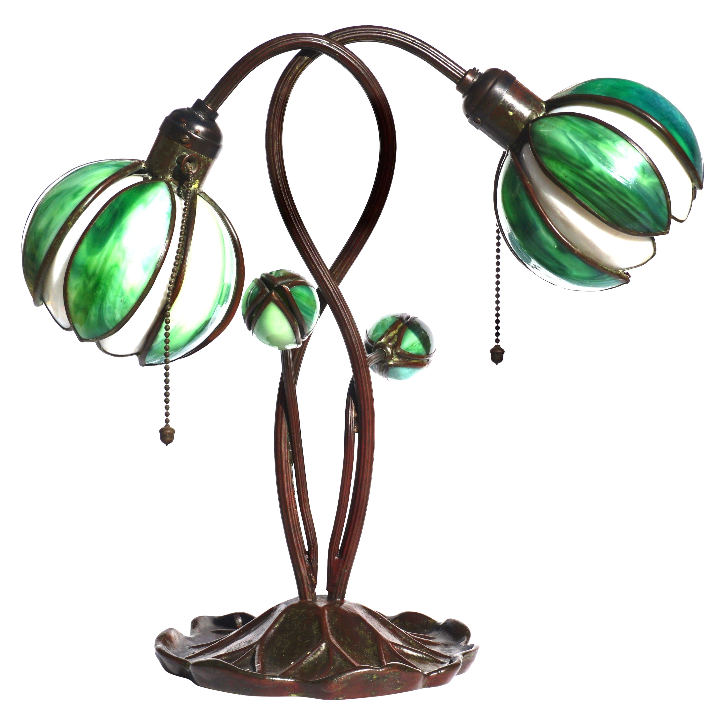 Handel "Teroca" Tropical Sunset Bronze Lamp at 1stDibs