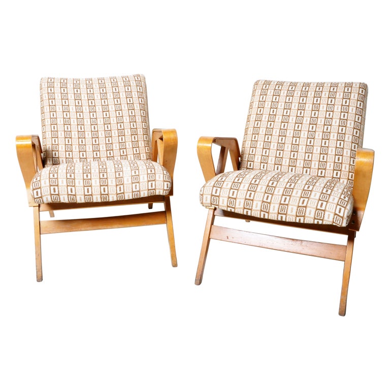 Pair of Mid-Century Socialist Lounge Chairs For Sale at 1stDibs