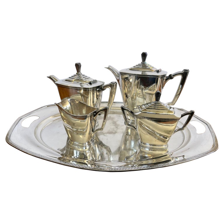 Wallace Silver Art Deco Silver Tea Set Five Pieces at 1stDibs