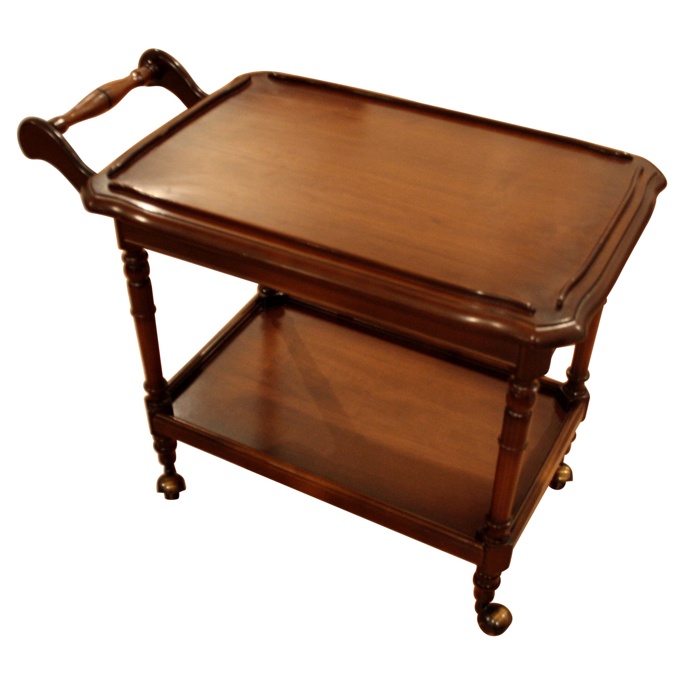 Art Deco Style 2-Tier Clear and Smoked Glass with Brass Frame Bar ...