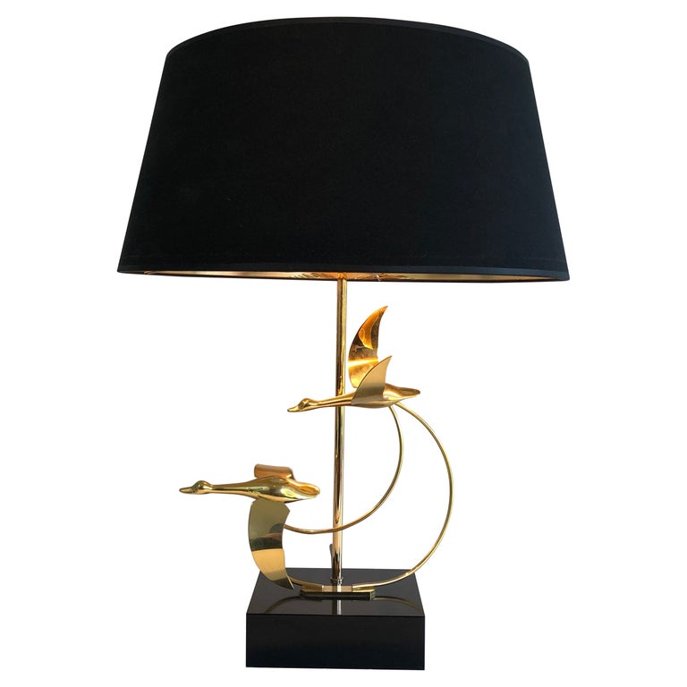 Flock of Wild Geese Brass Table Lamp, French, circa 1970 For Sale at ...