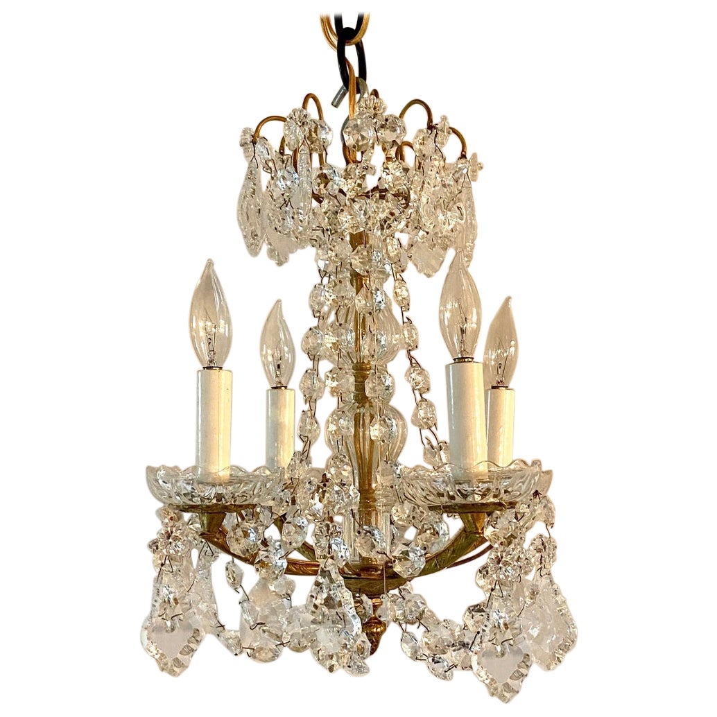 Estate French Gold Bronze and Opaline Glass "Gasolier" Light Fixture ...