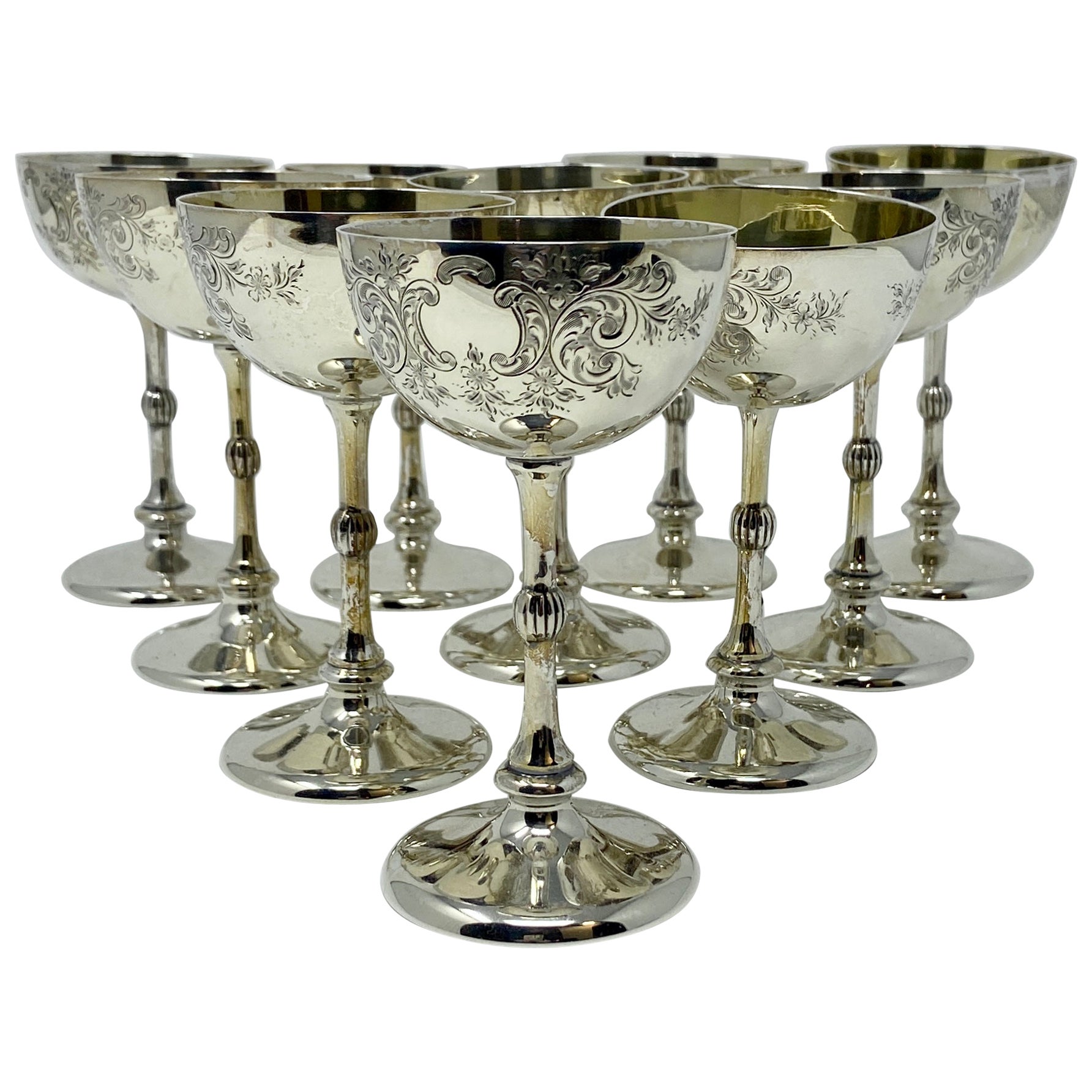 Set of Sterling Silver Cockerel Cocktail Sticks at 1stDibs