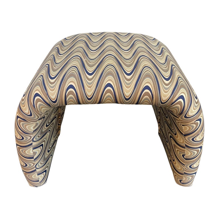 MCM Upholstered Waterfall Ottoman at 1stDibs