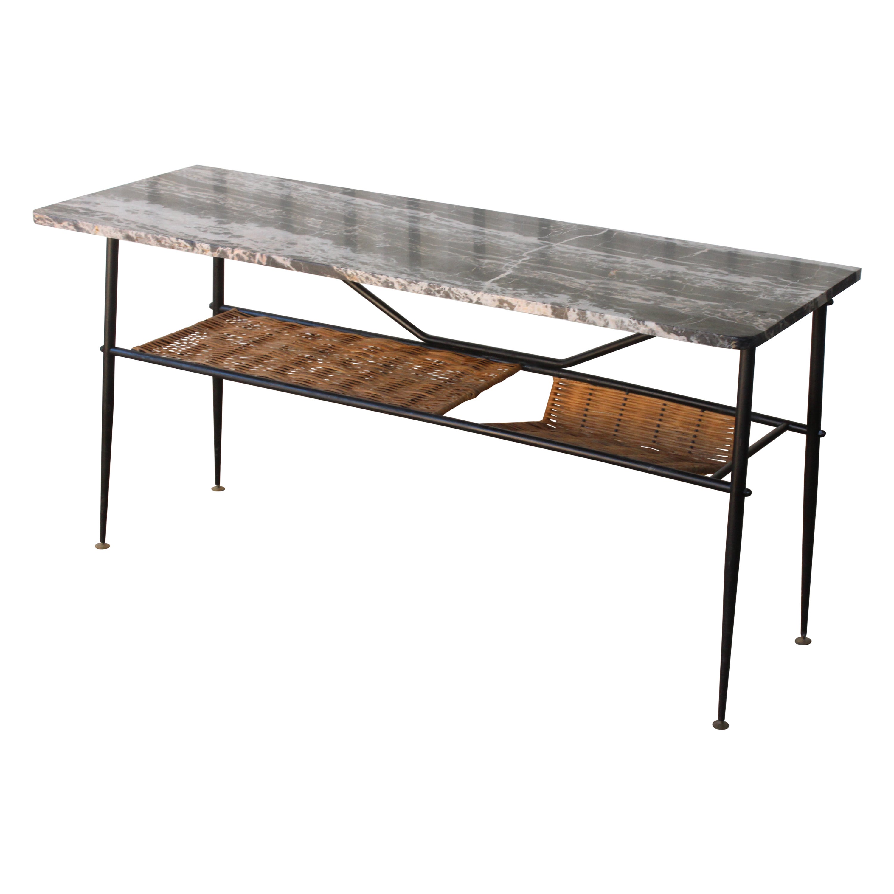Trompe l'Oeil "Drape" Wicker Ghost Console Table, 1980s at 1stDibs